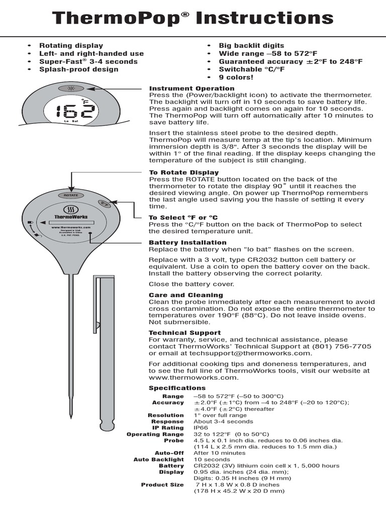 Thermopop Operating Instructions Web B | PDF | Caramel | Steak