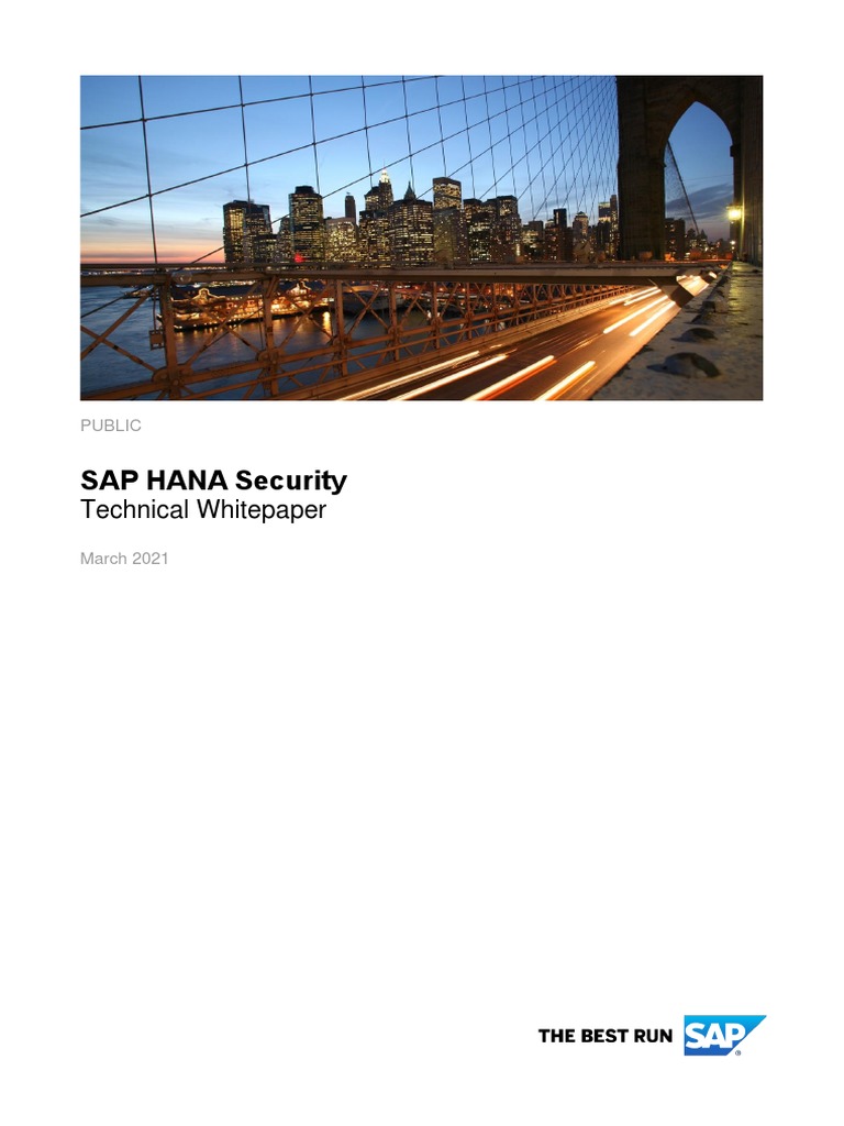 SAP HANA Security: Technical Whitepaper | PDF | Databases | Cloud Computing
