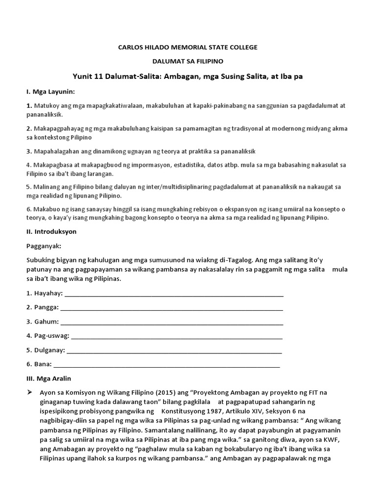 Dalumat Yunit 2 - 2021-2022 | PDF