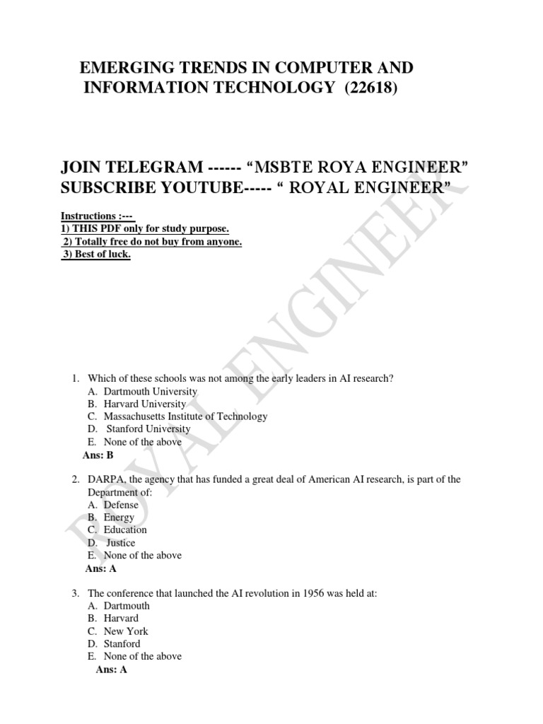 Emerging Trends in Computer and Information Technolgy 22618 | PDF ...