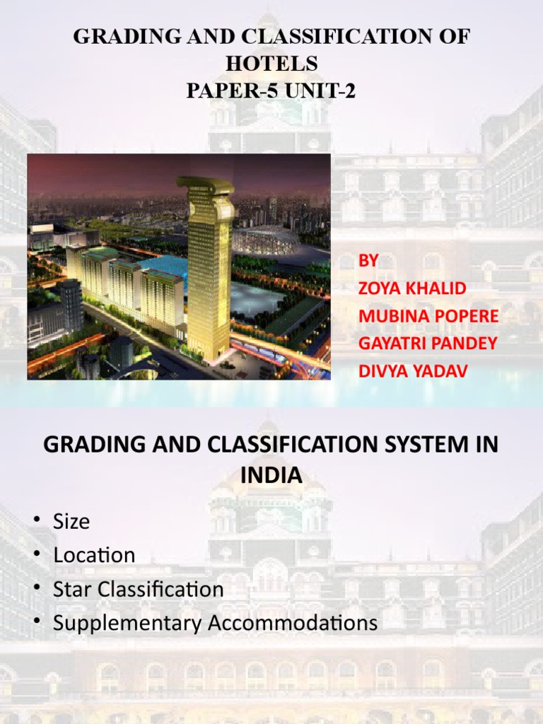 Grading and Classification of Hotels | PDF | Hotel | Individual Sports