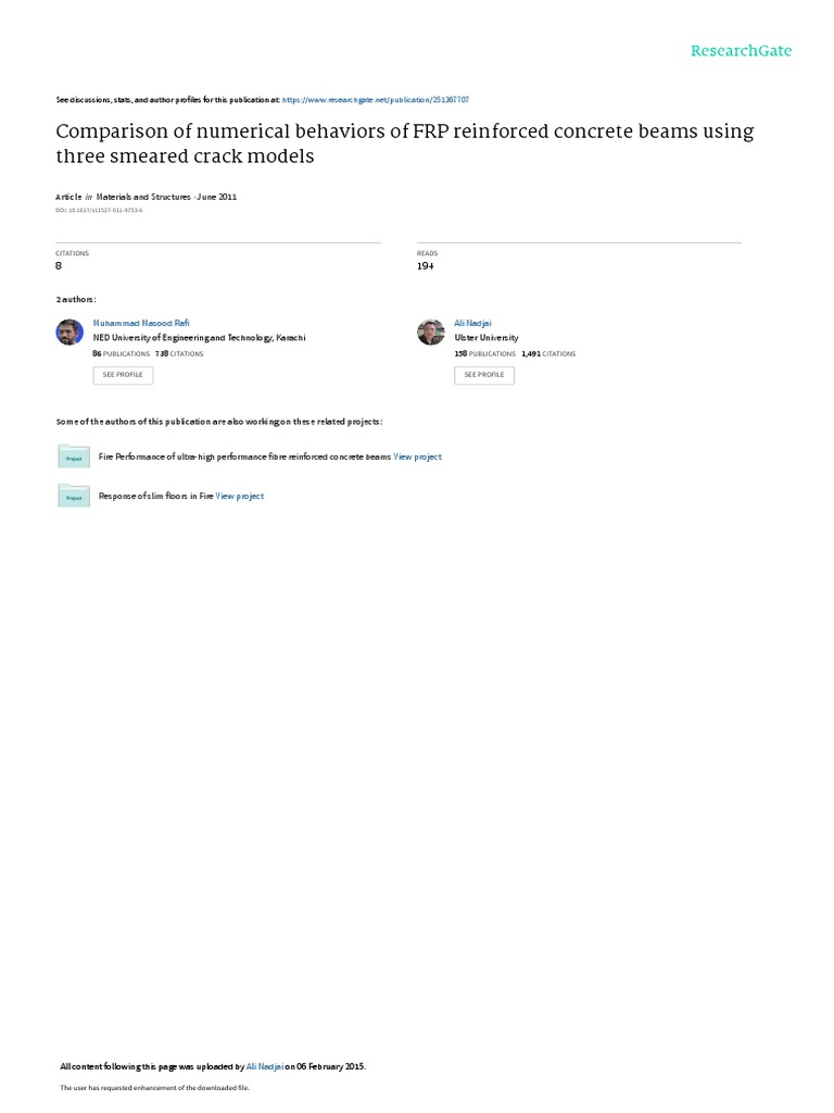 Rafi & Nadjai 2008 | PDF | Fracture | Strength Of Materials