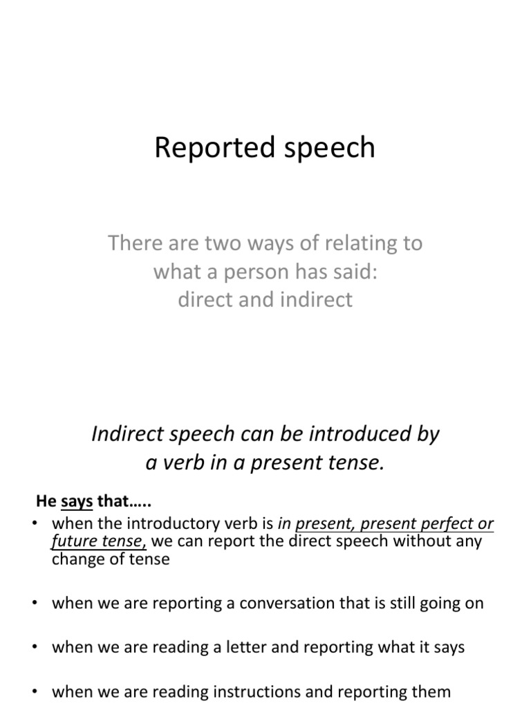Reported Speech Students | PDF | Linguistics | Grammar