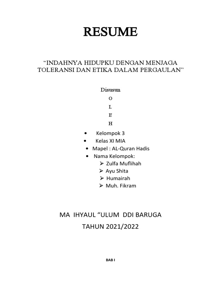Resume Tugas Kelompok Zulfa Muflihah | PDF