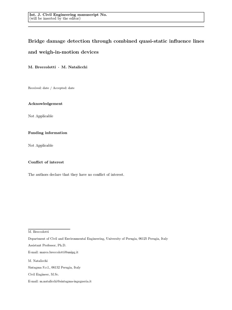 Bridge Damage Detection Method | PDF | Bridge | Beam (Structure)
