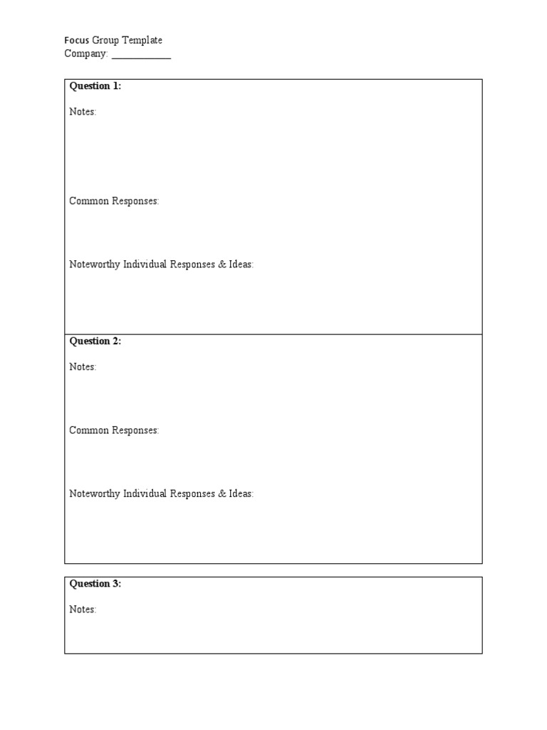 Focus Group Template | PDF
