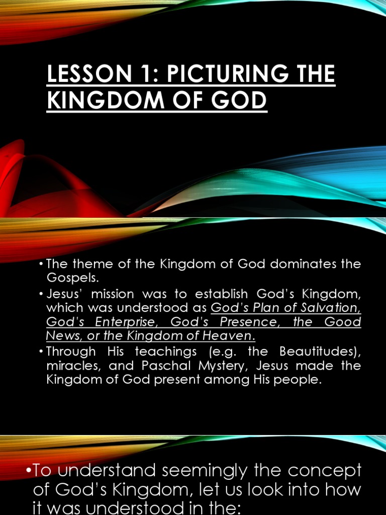 LESSON 1 Picturing The Kingdom of God | PDF | Jesus | Kingship And ...