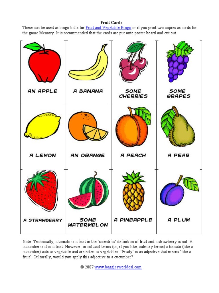Fruit Cards | PDF