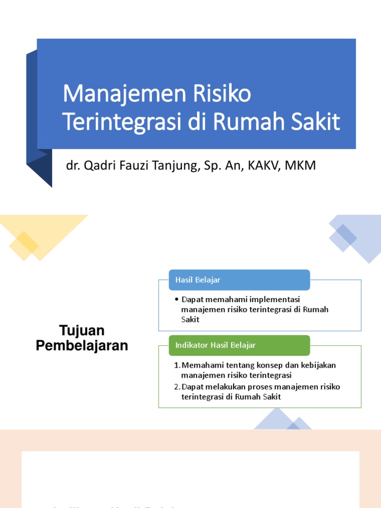 Manajemen Risiko Terintegrasi - Dr. Qadri | PDF