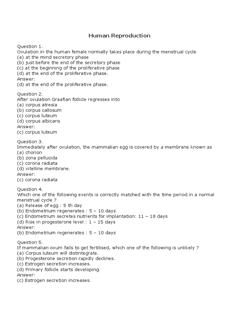 Key Concepts in Human Reproduction | PDF | Menstrual Cycle | Gonadotropin