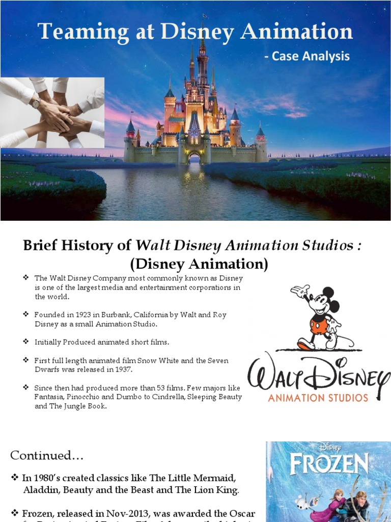 Teaming at Disney Animation: - Case Analysis | PDF | Animation | Walt ...
