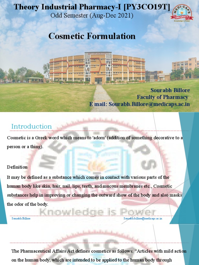 Cosmetic Formulation Overview and Types | PDF | Cosmetics | Shampoo