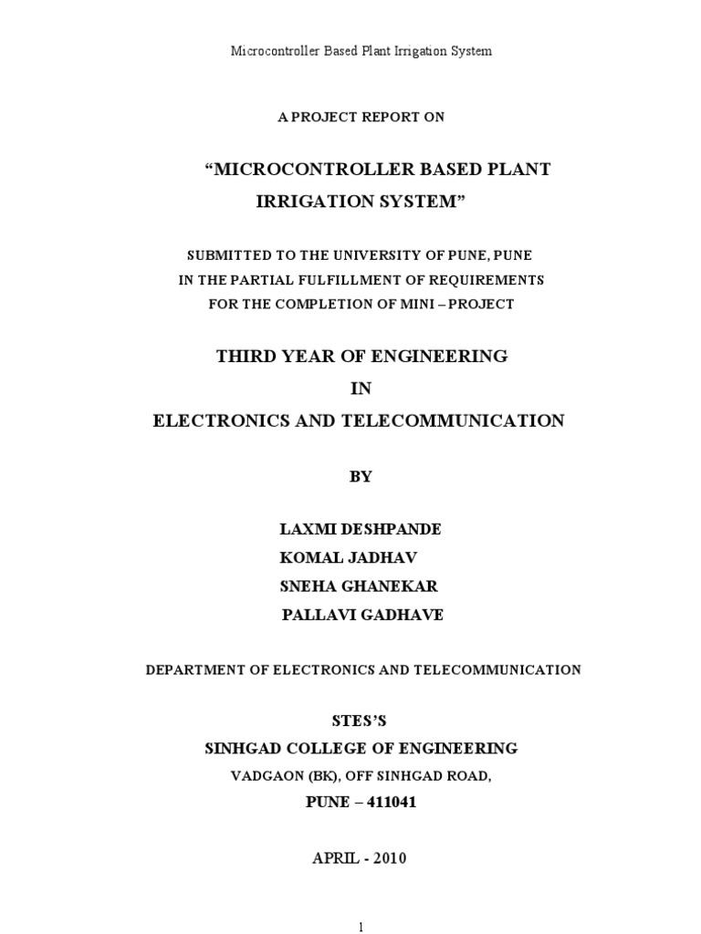 Final Project Report | PDF | Irrigation | Rectifier