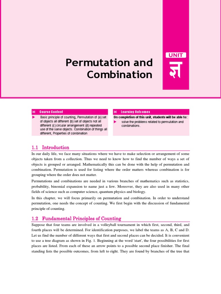 Chapter-1 Permutation and Combination | PDF | Permutation | Numbers