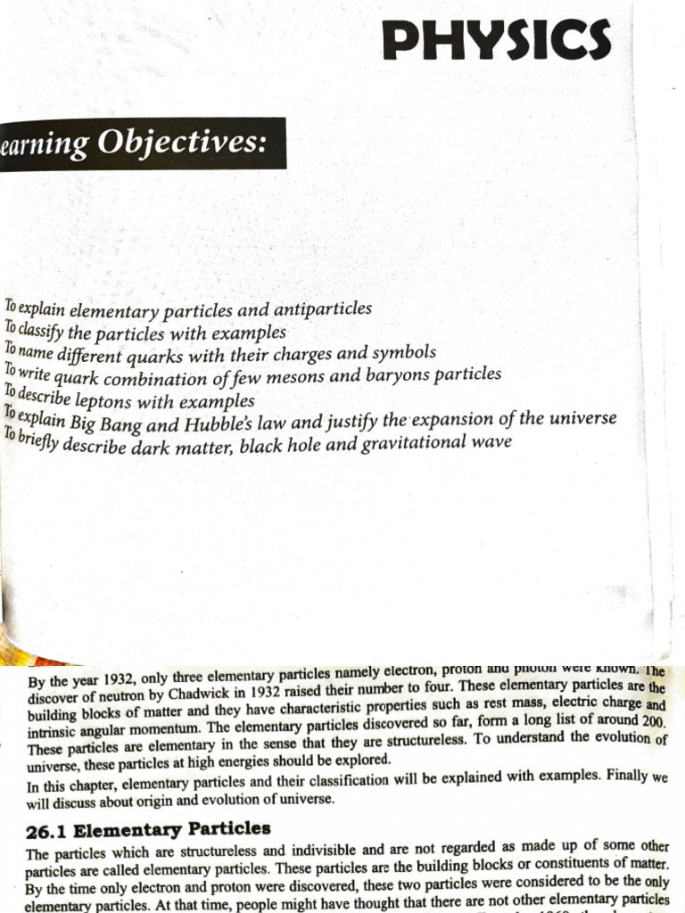 Physics: Earning Objectives | PDF | Elementary Particle | Quark