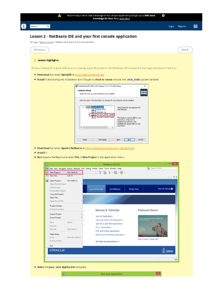 WWW Ictdemy Com Java Basics Netbeans Ide and Your First Console Application | PDF | Integrated ...