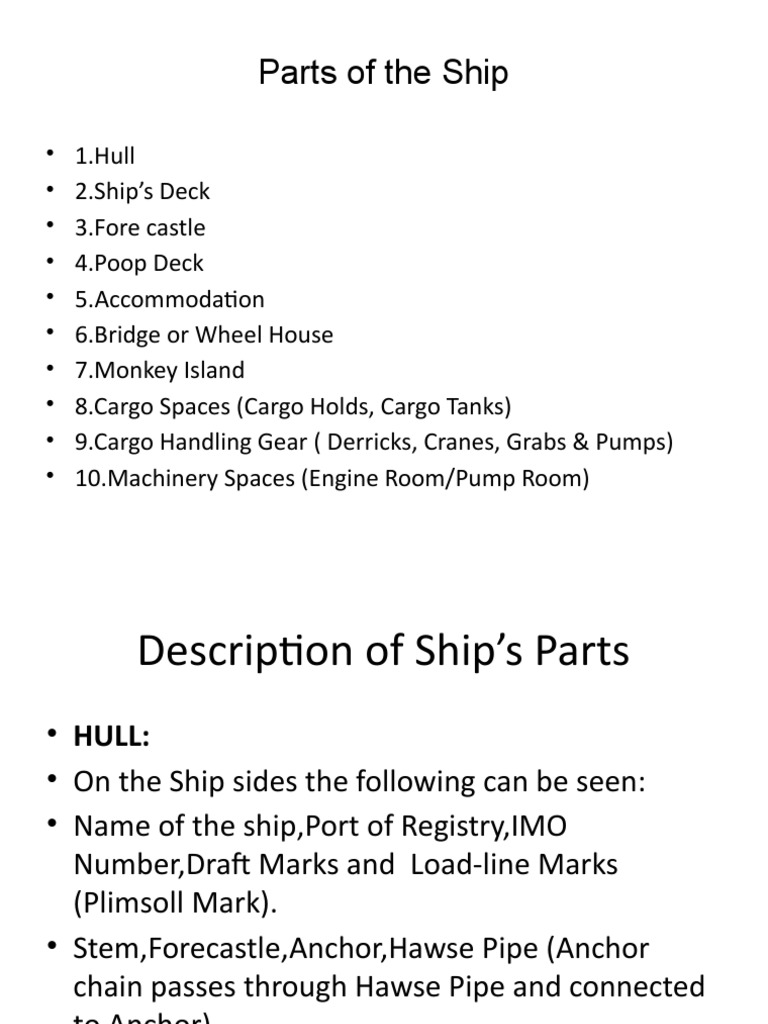 Parts of The Ship | PDF | Ships | Anchor