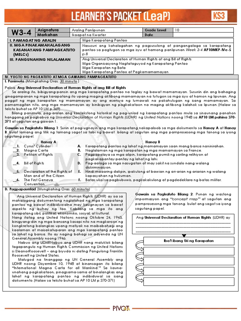 Q4 AP10 Week 3 4 | PDF
