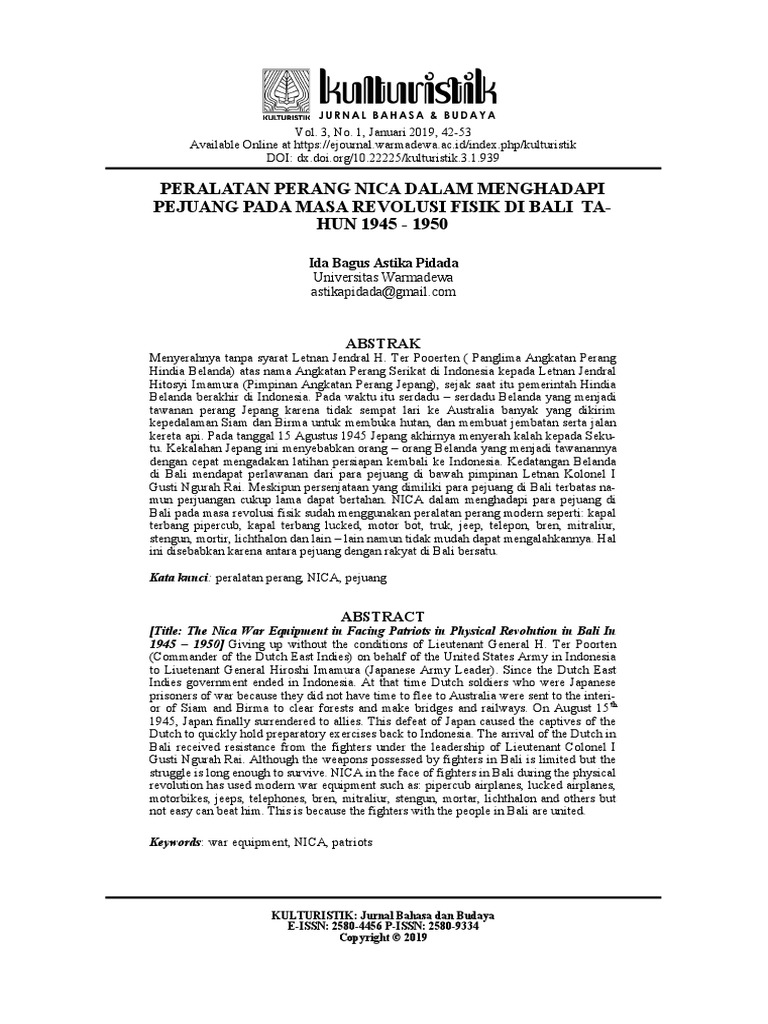 Peralatan Perang NICA | PDF