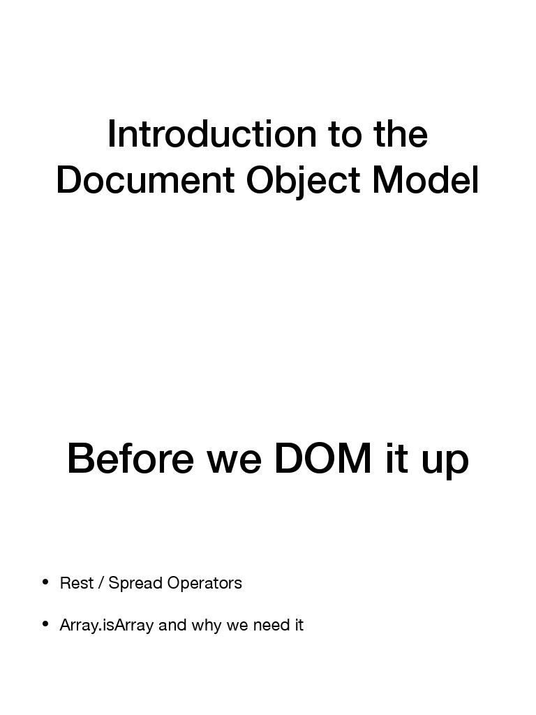 DOM Slides | PDF | Document Object Model | Computing