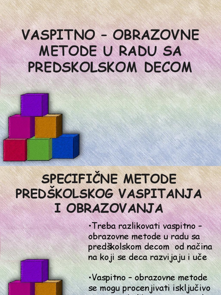 Metode Rada Sa Predskolskom Decom | PDF