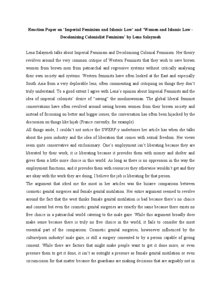 Reaction Paper 2 | PDF | Female Genital Mutilation | Feminism