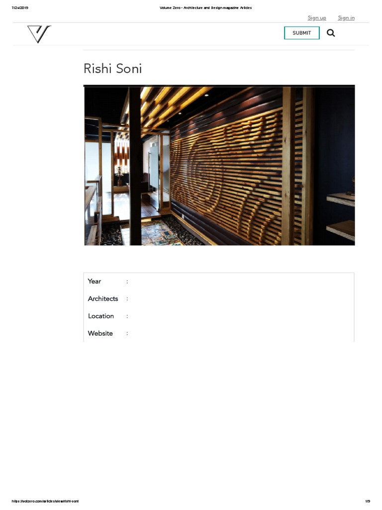 Volume Zero - Architecture and Design Magazine Articles | PDF ...
