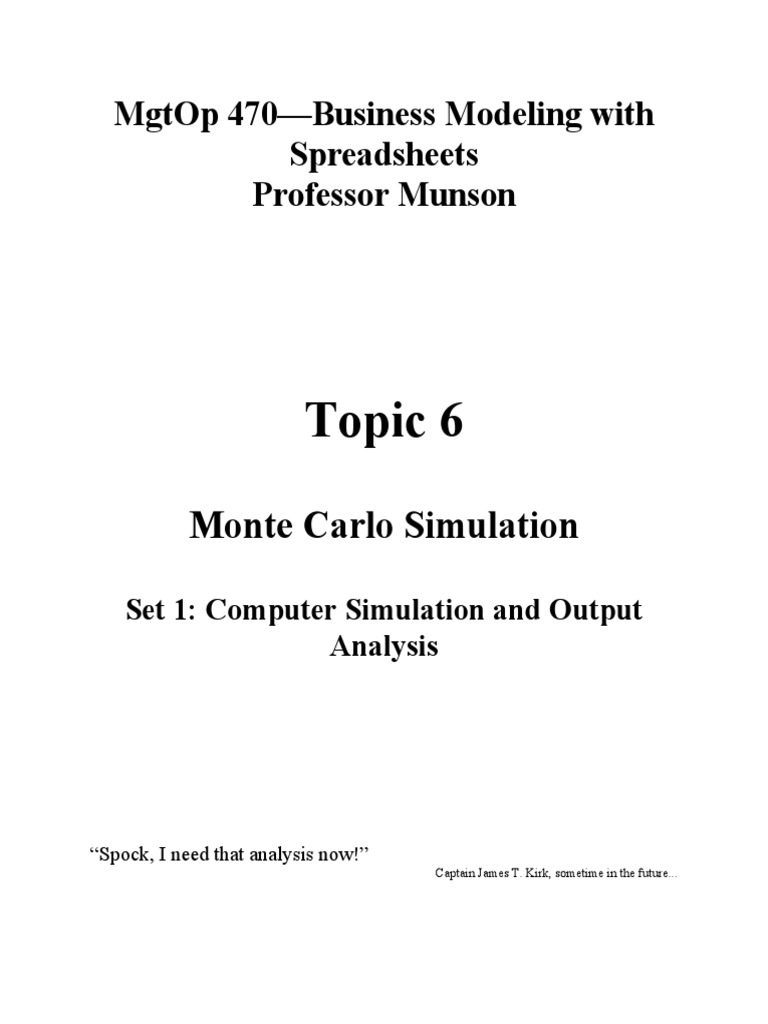 Monte Carlo Simulation Full Notes | PDF | Monte Carlo Method ...