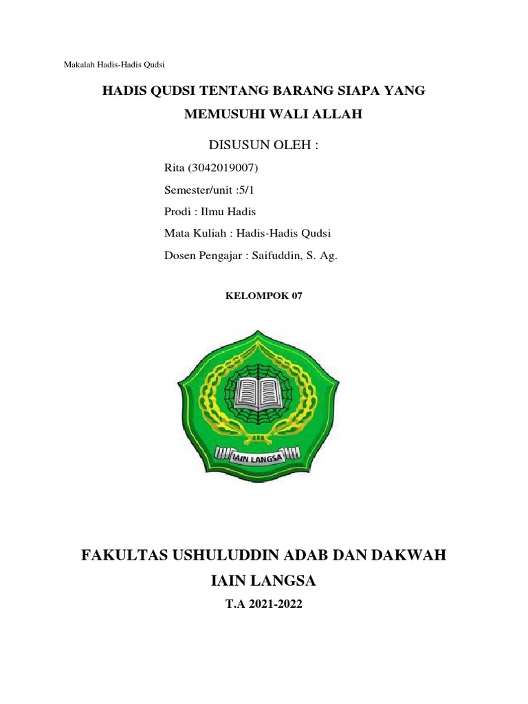 Hadits Qudsi: Musuh Wali Allah | PDF
