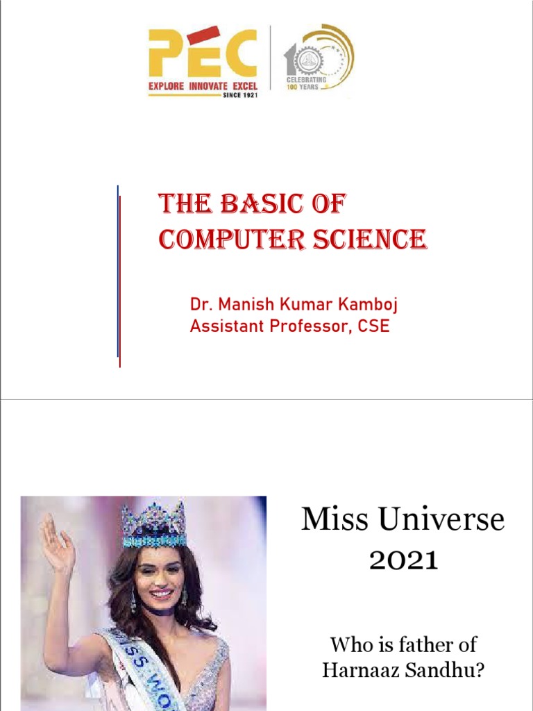 The Basic of Computer Science: Dr. Manish Kumar Kamboj Assistant ...