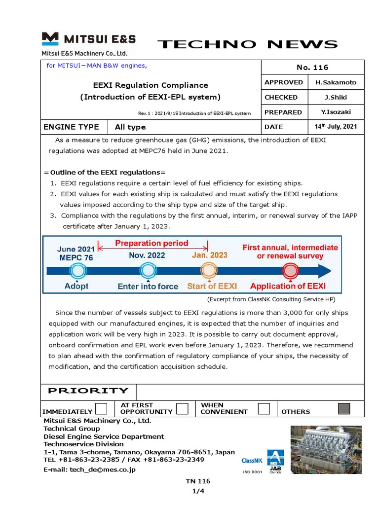 EEXI Regulation Compliance (Introduction of EEXI-EPL System | PDF ...