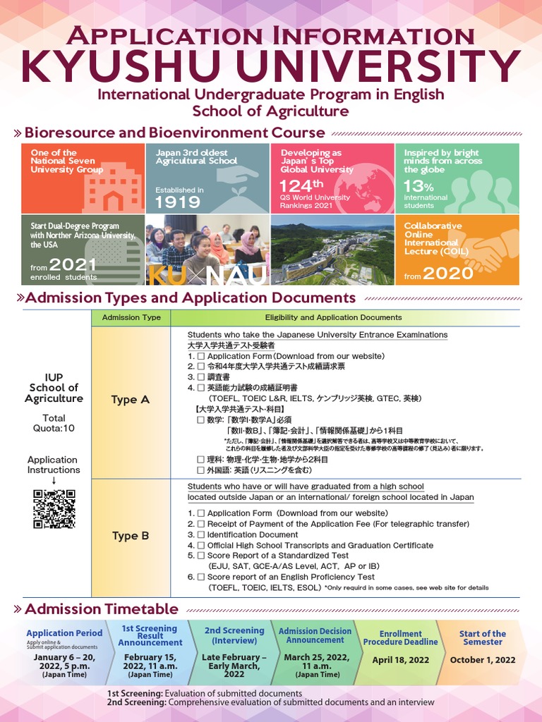 Kyushu University IUP - AGR Application Info | PDF | University And ...