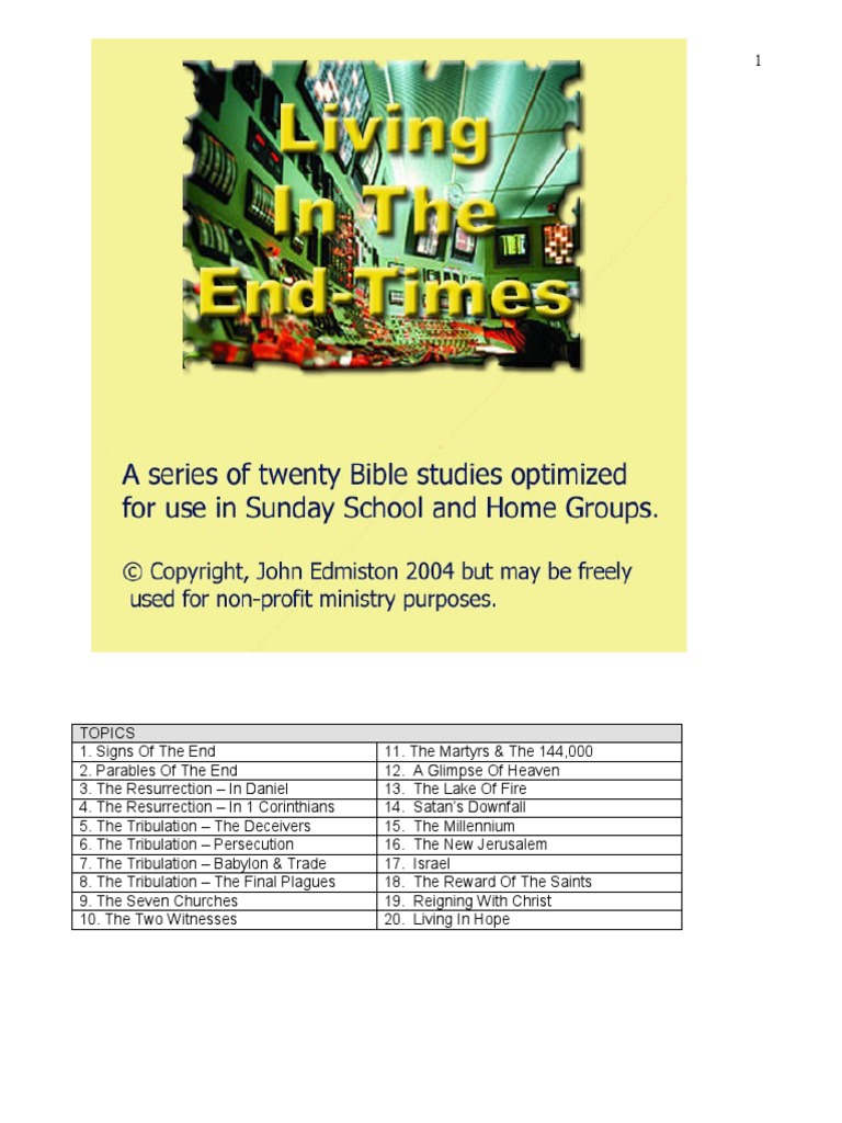End Times Bible Study Guide | PDF | Satan | Epistle To The Romans