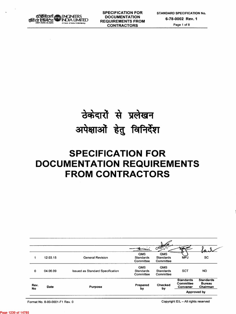 Doc. Req. From Contractors | PDF | Specification (Technical Standard) | Image Scanner
