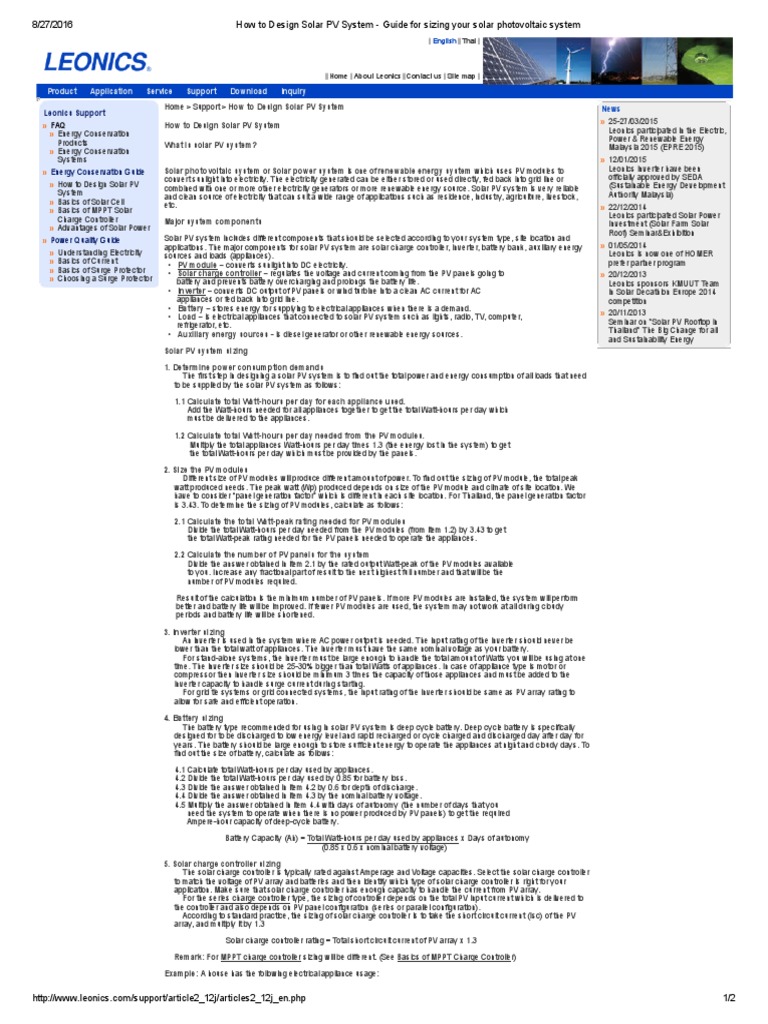 How To Design Solar PV System Guide For | PDF | Photovoltaic System ...