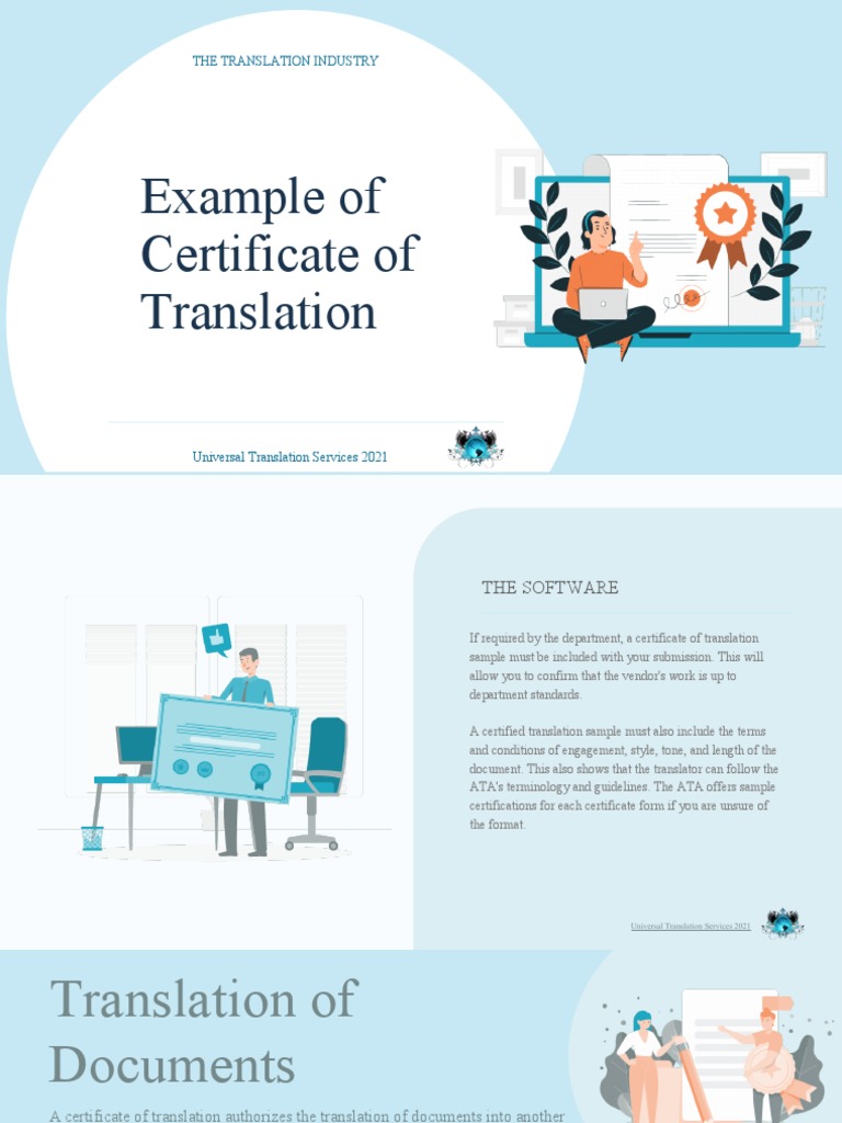 Example of Certification of Translation | PDF | Translations ...