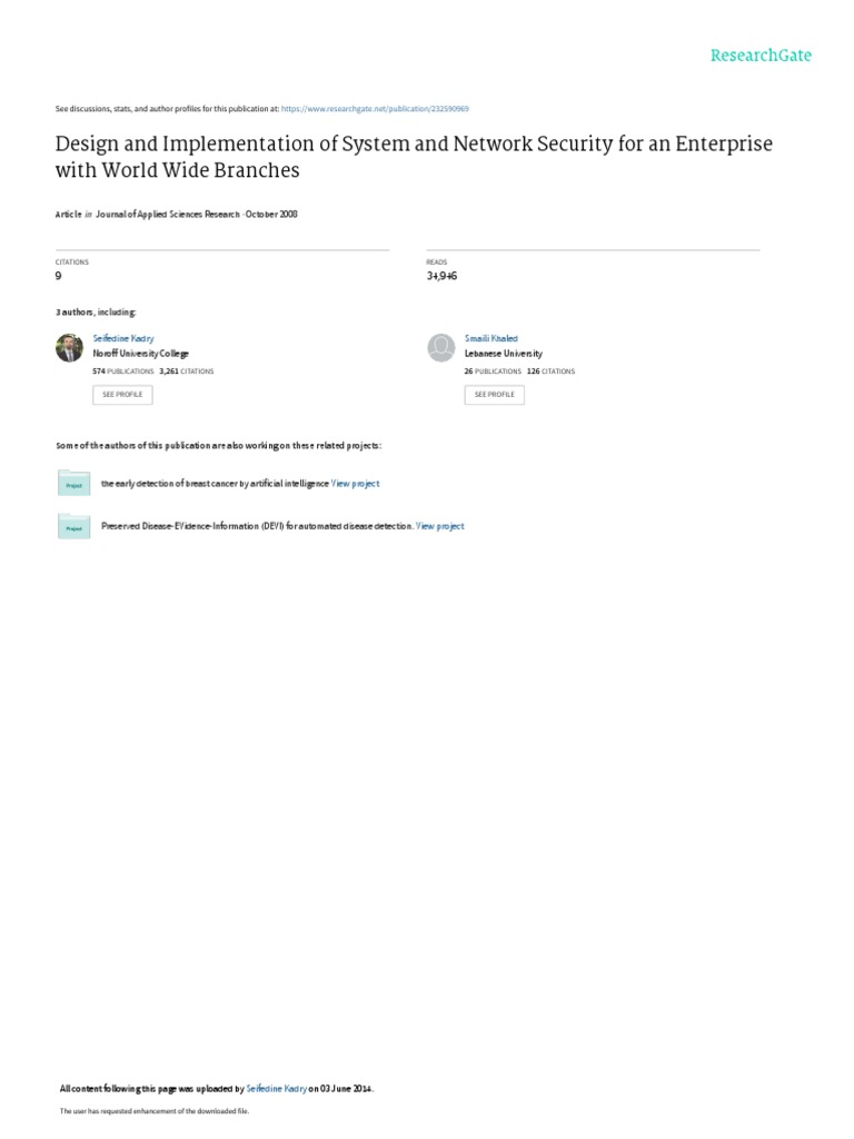 Design and Implementation of System and Network Se | PDF | Virtual ...