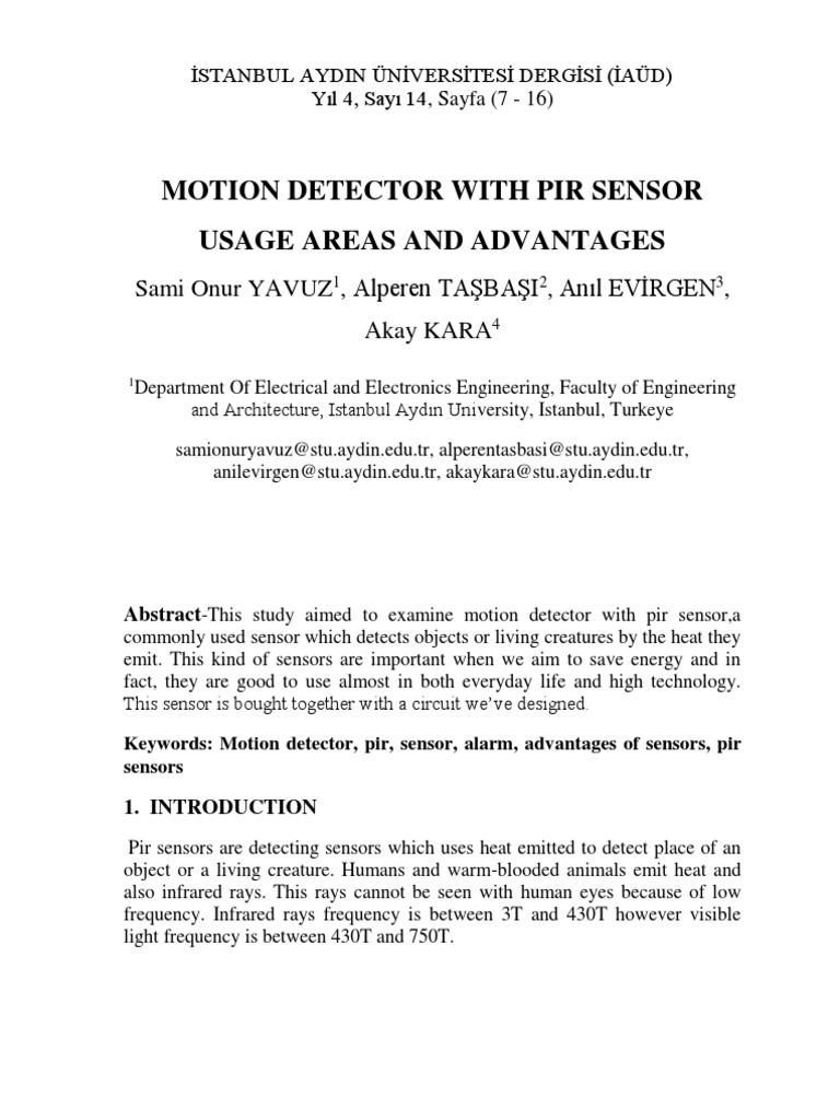 Motion Detector With Pir Sensor Usage Areas and Advantages (#324535 ...