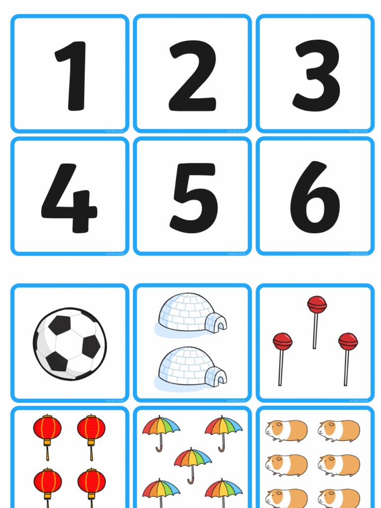 Number and Quantity Matching Cards | PDF