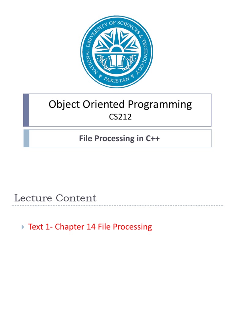 Object Oriented Programming: File Processing in C++ | PDF | Computer ...
