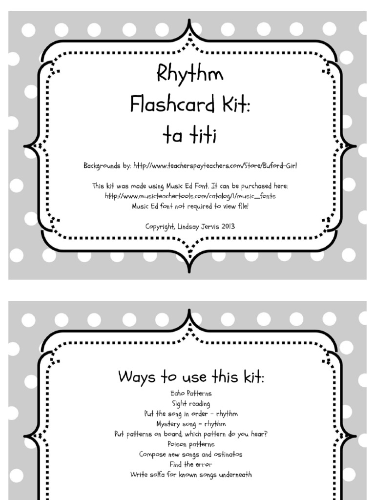 Ta Titi Flashcard Kit | PDF