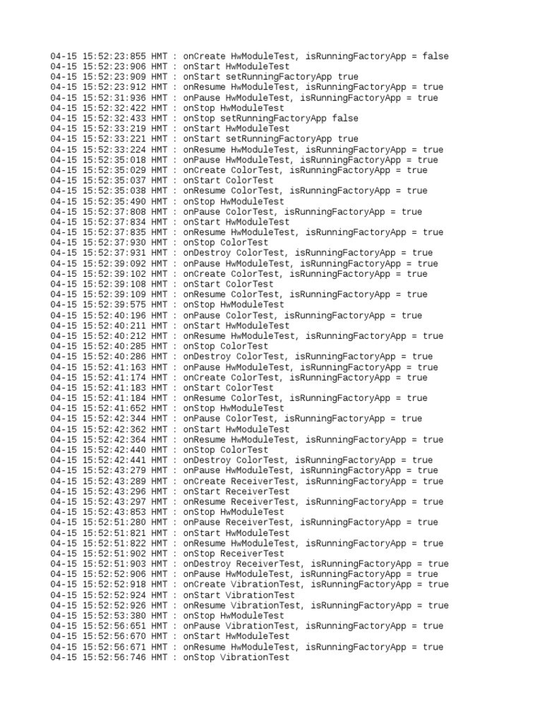 Logs app lifecycle and factory mode tests | PDF