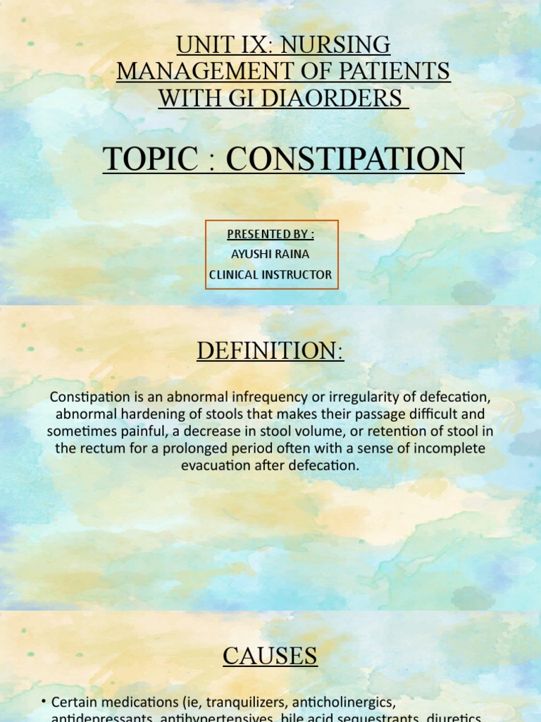 CONSTIPATION | PDF | Constipation | Rectum