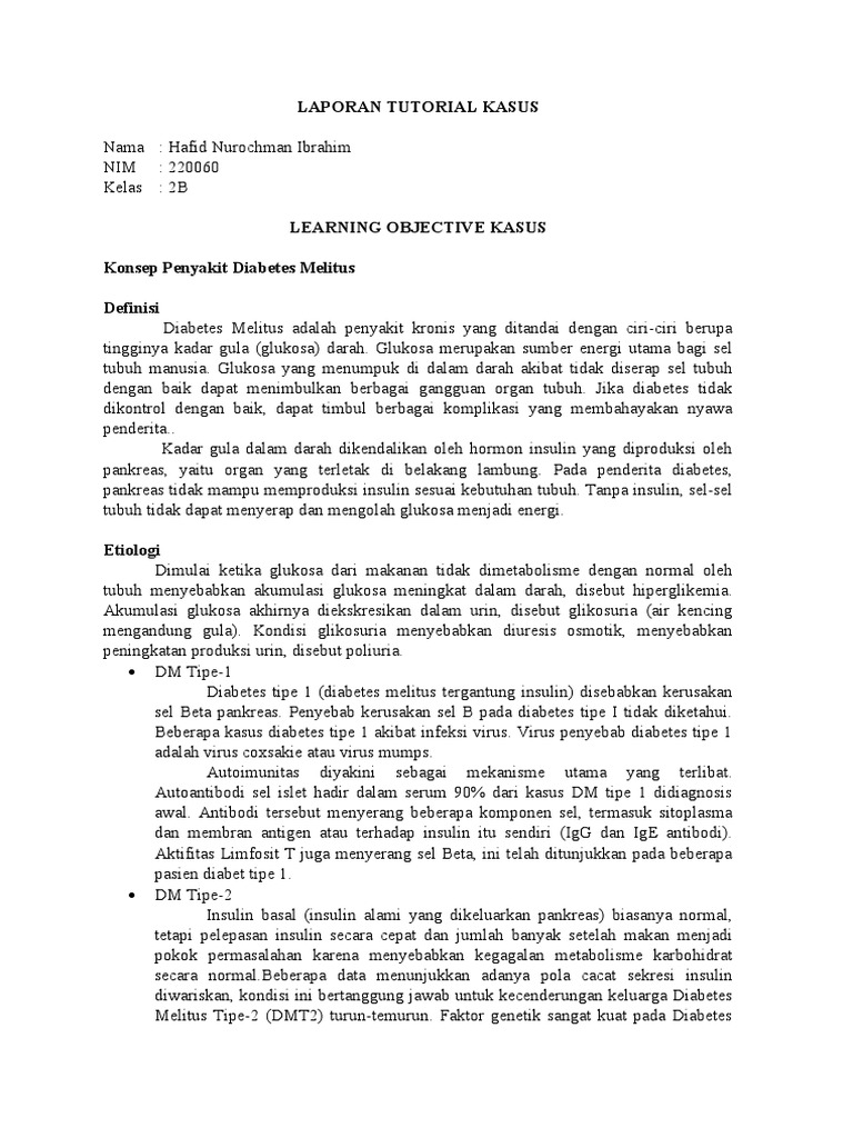 Hafid Nurochman Ibrahim - 220060 - KMB 2 Endokrin (Laporan Tutorial Kasus) | PDF