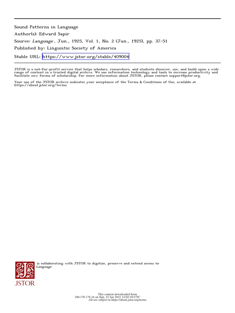 Sound Patterns in Language | PDF | Phonetics | Speech
