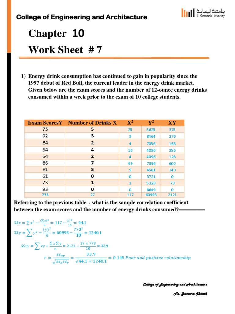 Worksheet 7 Solution | PDF | Correlation And Dependence | Coefficient ...
