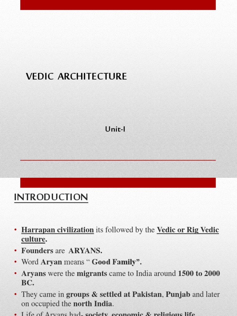 Vedic Architecture: Unit-I | PDF