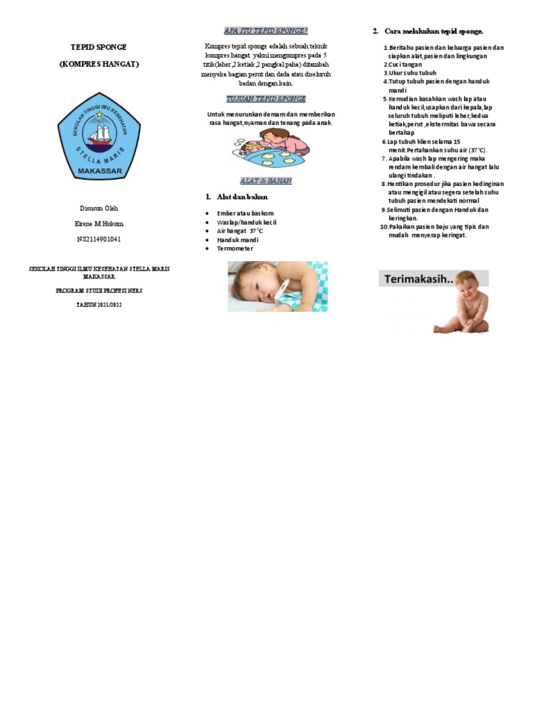 TEPID SPONGE Leaflet | PDF