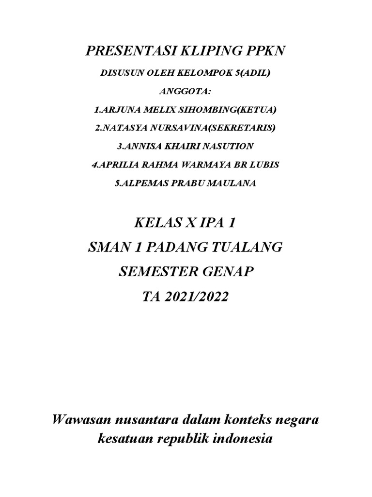 Presentasi Kliping PPKN | PDF | Ilmu Sosial