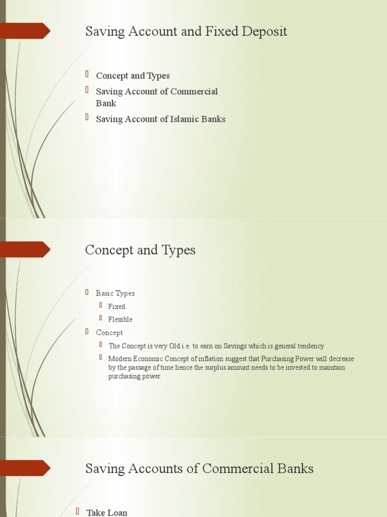 Saving Account and Fixed Deposit: Concept and Types Saving Account of ...